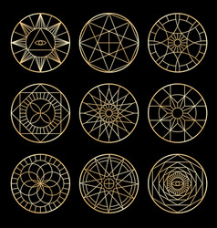 Sacred geometry shapes spirituality alchemy Vector Image