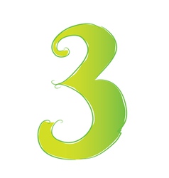 Counting number three with eggs in carton Vector Image
