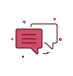 Speech bubble simple color line icons set Vector Image