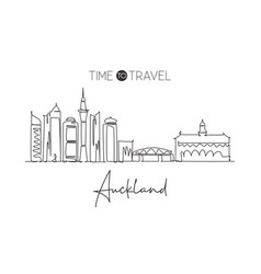 One single line drawing new york city skyline Vector Image