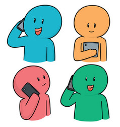 Man using smartphone Royalty Free Vector Image