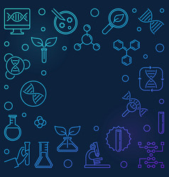 Genetics outline blue square Royalty Free Vector Image