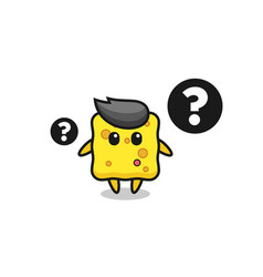 Cartoon sponge with question mark Royalty Free Vector Image