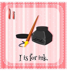 Flashcard letter i is for island Royalty Free Vector Image