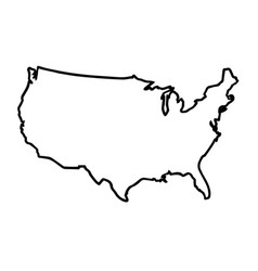Usa broad outline map Royalty Free Vector Image