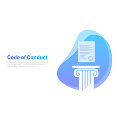 Code of conduct paper on pillar concept of Vector Image