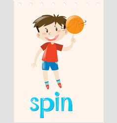 Flashcard with word hit a ball Royalty Free Vector Image