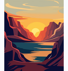 Desert sunset view abstract art background Vector Image