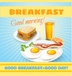 Breakfast poster Royalty Free Vector Image - VectorStock