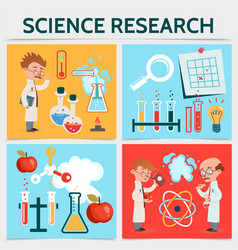 Logo scientific research science logo icon set Vector Image