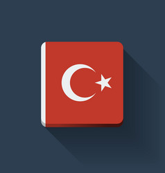Button with flag turkey Royalty Free Vector Image