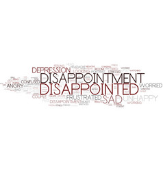 Disappointment word cloud concept Royalty Free Vector Image