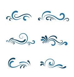 Blue water wave icon cartoon style Royalty Free Vector Image