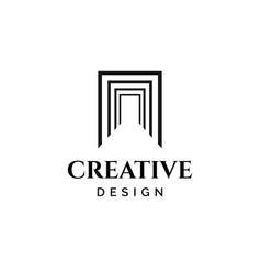 Shape square construction company logo Royalty Free Vector