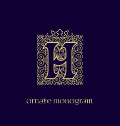 Mr logo monogram emblem style with crown shape Vector Image