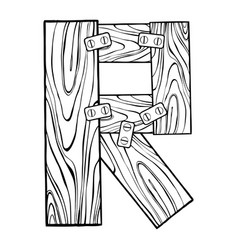 Letter R wooden alphabet blocks Royalty Free Vector Image