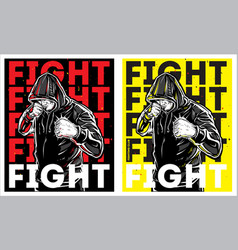 Mma fighter logo design template Royalty Free Vector Image