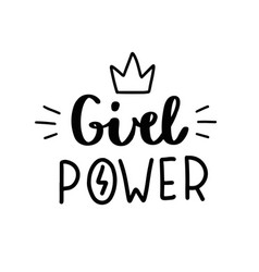 Girl power feminist inspiration lettering Vector Image