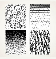 Four vertical banners with graphical expressive Vector Image