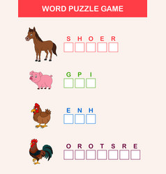 Matching game for children animals with their hom Vector Image