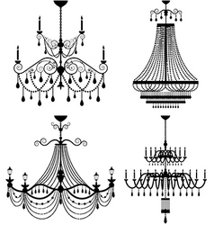 Chandelier with crystal pendants Royalty Free Vector Image
