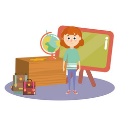 School world map cartoon Royalty Free Vector Image