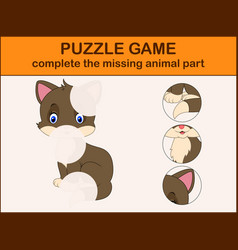 Complete the puzzle and find missing parts Vector Image