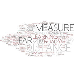 Distance word cloud concept Royalty Free Vector Image