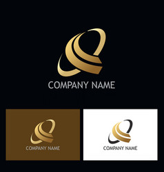 Alpha sign abstract gold logo Royalty Free Vector Image