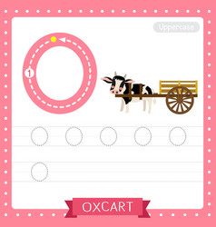 Letter o lowercase tracing practice worksheet Vector Image