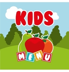 Kids menu frame children chefs cook with cutting Vector Image