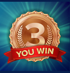 3rd trophy award third bronze placement Royalty Free Vector