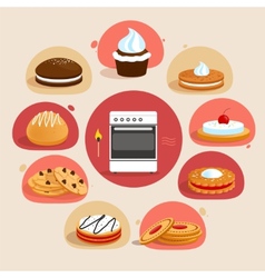 Cookie sweets icon set Royalty Free Vector Image