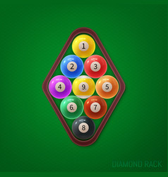 Diamond pool ball racks on Royalty Free Vector Image