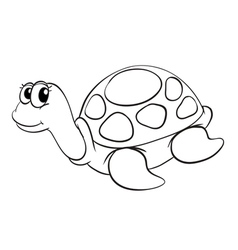 One single line drawing big land tortoise Vector Image