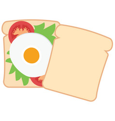 Set toasts and sandwich breakfast bread toast Vector Image