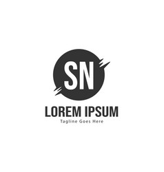 Initial sn logo template with modern frame Vector Image