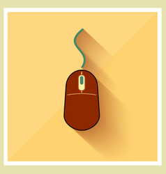 Computer mouse flat vintage icon Royalty Free Vector Image