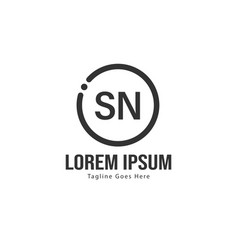 Initial sn logo template with modern frame Vector Image