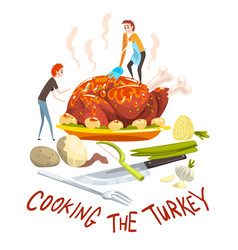 Cute turkey cartoon Royalty Free Vector Image - VectorStock