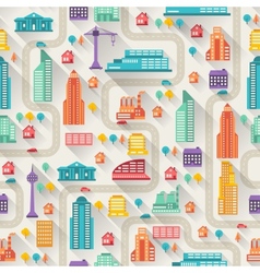 Cityscape seamless pattern with buildings Vector Image