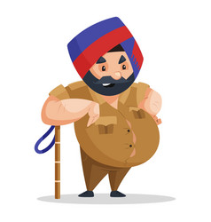 Police officers in brown uniform Royalty Free Vector Image