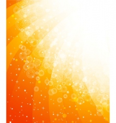 Abstract orange background with sun rays and shiny