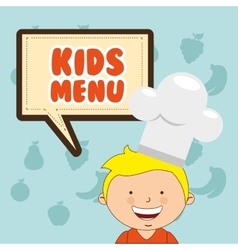 Kids menu frame children chefs cook with cutting Vector Image