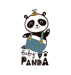 Cute cartoon bapanda childish print for Royalty Free Vector
