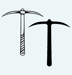 Pickaxe line icon pick-axe concept symbol Vector Image