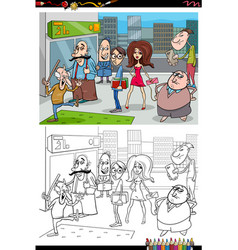 Sweets set cartoon coloring book Royalty Free Vector Image