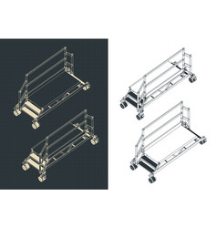 Movable platform drawings Royalty Free Vector Image