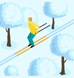 Stickman searching with a magnifier glass Vector Image