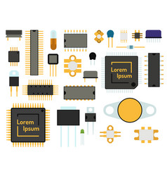 Computer chip technology processor circuit Vector Image